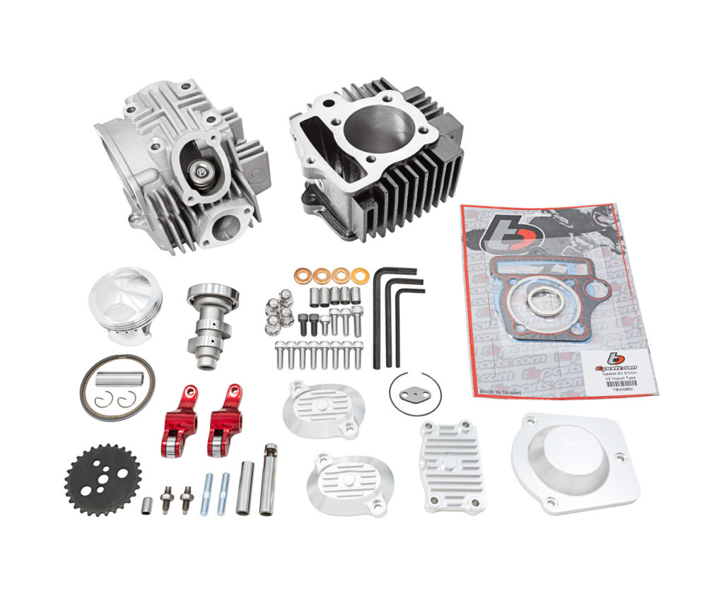 TB V2 Big Valve Cylinder Head & 138cc Big Bore Kit - 125cc 54x54mm 14mm pin Chinese engines ...